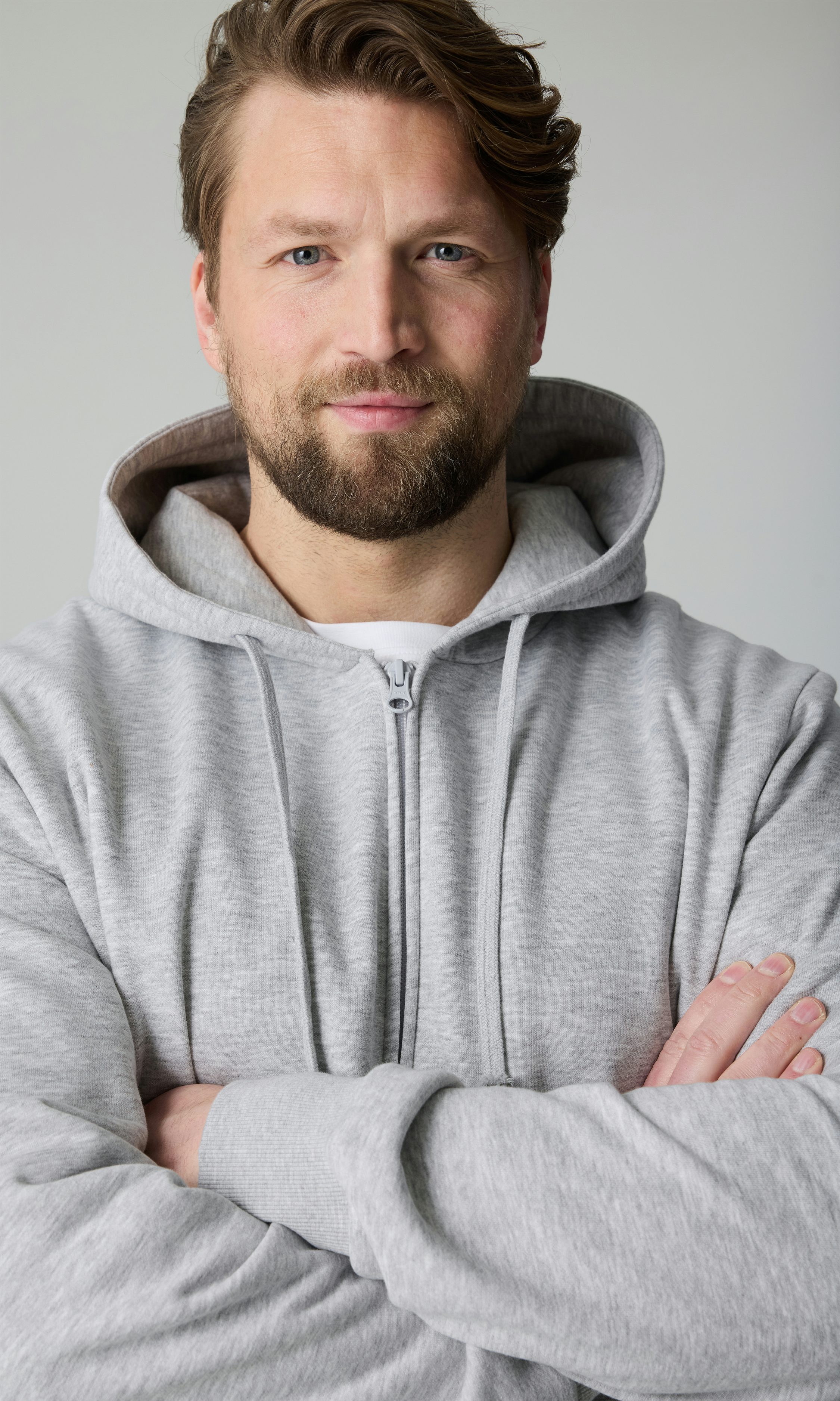 Grey melange M First Zip Hood | Men | | Cubus Grey melange M First Zip Hood | Men | | Cubus