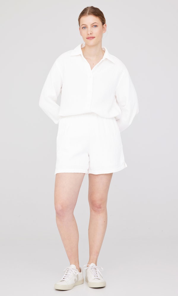 Hvit Shorts i cotton muslin | Dameklær | Cubus