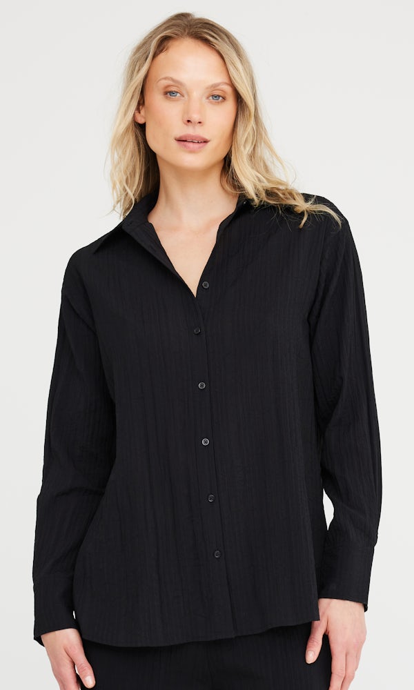 Svart Skjorta med öppen rygg | Dam | | Cubus