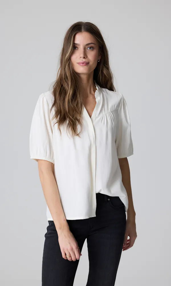 Off white Kortärmad blus | Dam | | Cubus